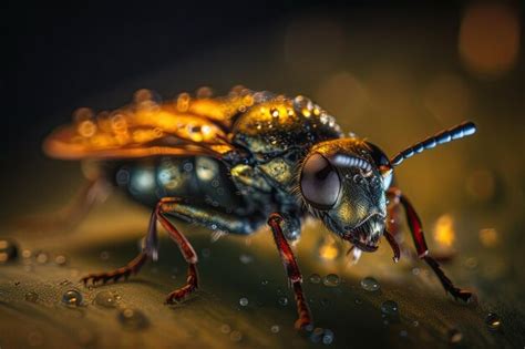premium photo ai generated illustration of a detailed bug with large