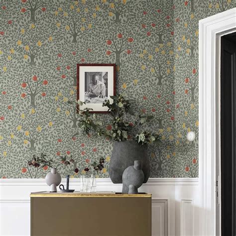 Sample Pomona Pear Wallpaper Green The Inside