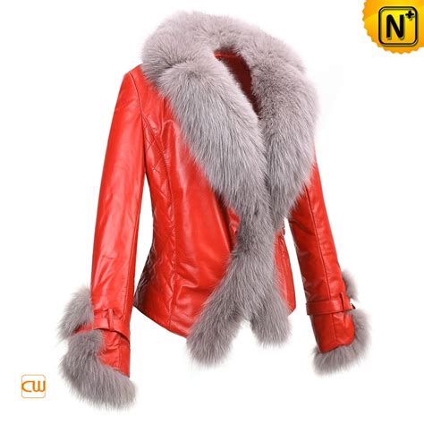 Women Sheepskin Jackets Fox Fur Trimmed Cw611205 Cwmalls