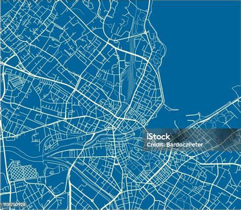 잘 조직 분리 된 층과 제네바의 파란색과 흰색 벡터 도시 지도 지도에 대한 스톡 벡터 아트 및 기타 이미지 지도 도로