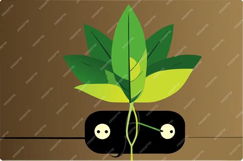 Electric Socket With Leaves Vector Illustration Premium Ai Generated