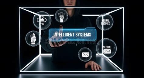 Person Interacting With Holographic Intelligent Systems Interface