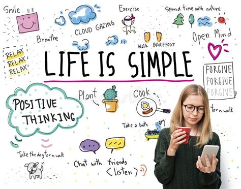 Positive Thinking Simple Life Graphic Concept Stock Image Image Of