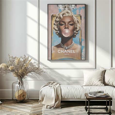 Glam Pop Art Print Vintage Hollywood Bubble Gum Digital Download