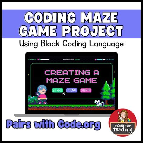 Block Coding A Maze Game Project Middle And High School Coding