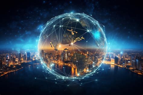 Premium Ai Image Networked Spheres An Abstract Representation Of