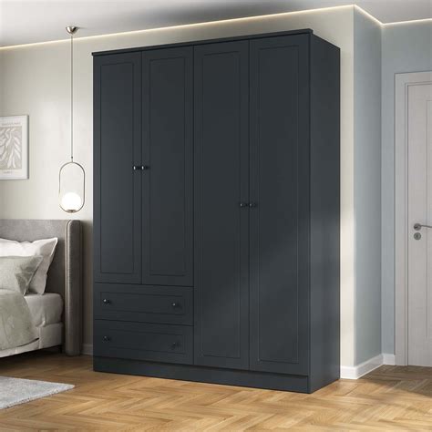 Placard 4 Puertas Mdf Gris Americano Plus — Divino
