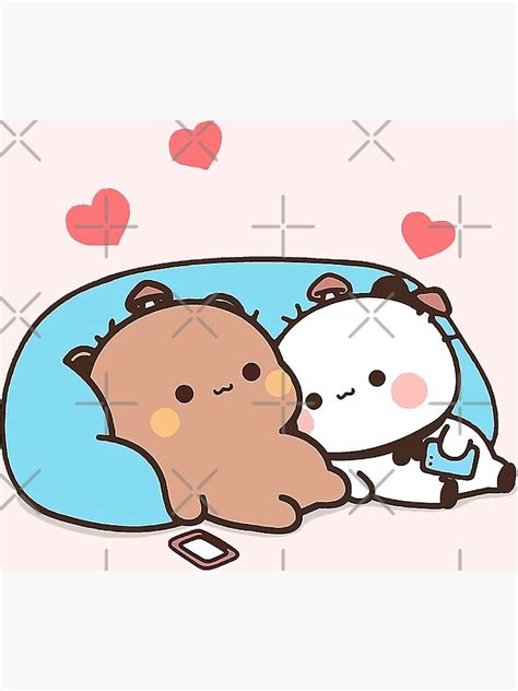 Bubu And Dudu Cute Bear Couple Panda Yier Bubu Brownie Bear Sticker Poster For Sale By