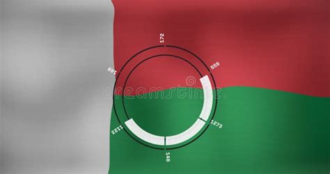 Image Of Data Processing Over Flag Of Madagascar Stock Illustration