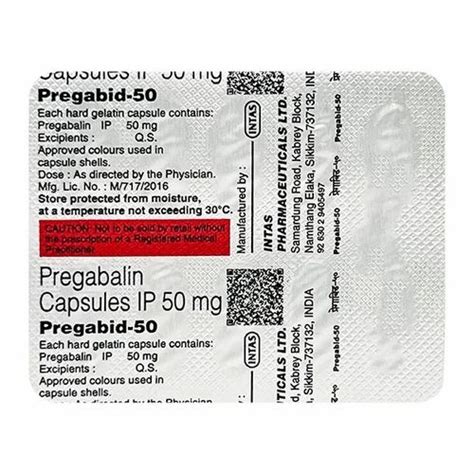 Pregabid 50mg Nt 50 Tablets At Rs 182 Stripe Neuropathy Medication In