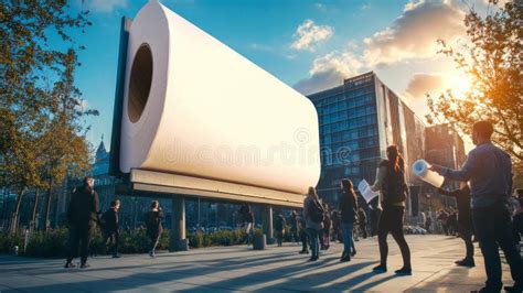 Giant Toilet Paper Roll Art Installation In Urban Park Captivates