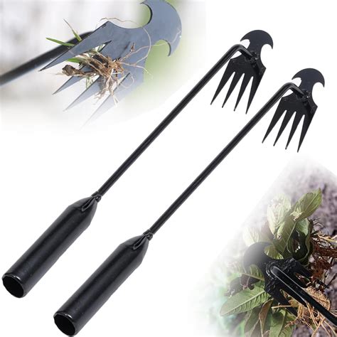 Leixu Weeding Artifact Uprooting Weeding Tool Gardening Hand Weeder Tools 4 Teeth Manganese