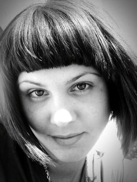 Premium Photo Portrait Of Beautiful Young Woman With Bangs