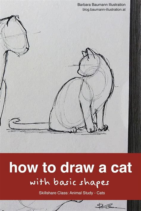 How To Draw A Cat With Basic Shapes With Different Techniques Like Ink