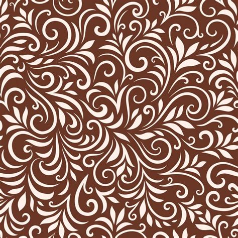 Vector Seamless Pattern Leaves Curls Monochrome Abstract Floral Background Stylish Stock Vector