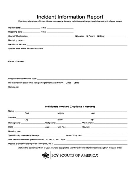 2025 Incident Report Form Fillable Printable PDF Forms Handypdf