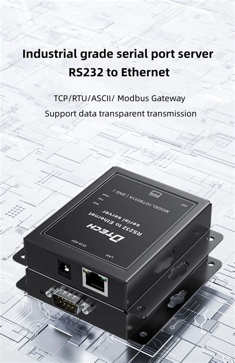 dtech industrial serial ethernet gateway server rs232 to tcp ip
