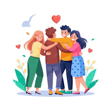Amigos Especiales Amor Y Momento Emocional Concepto De Ilustración
