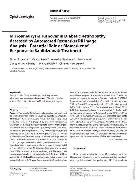 pdf microaneurysm turnover in diabetic retinopathy assessed by