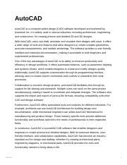 AutoCAD Pdf AutoCAD AutoCAD Is A Computer Aided Design CAD Software