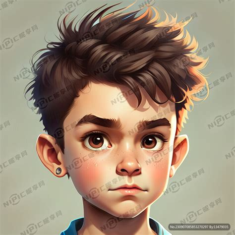 Ai创作图运动系男孩 可爱 卡通头像 昵图网