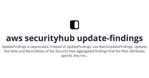 Aws Securityhub Update Findings Fig