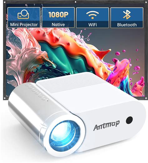 Antmap Mini Projector With Wifi And Bluetooth Portable Projector For Iphone 1080p