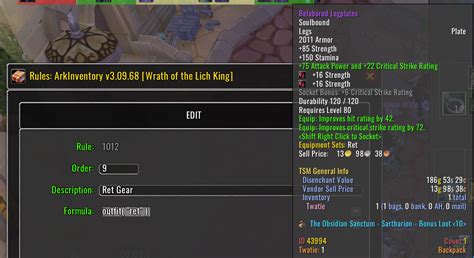 Bug Outfit Rule Is Not Parsing In Game Wotlk Equipment Manager