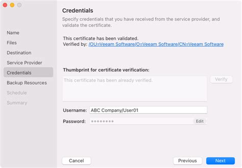 Veeam Cloud Connect Settings Veeam Agent For Mac User Guide