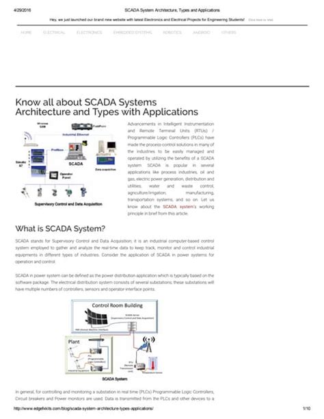 Scada System Architecture Types And Applications Pdf