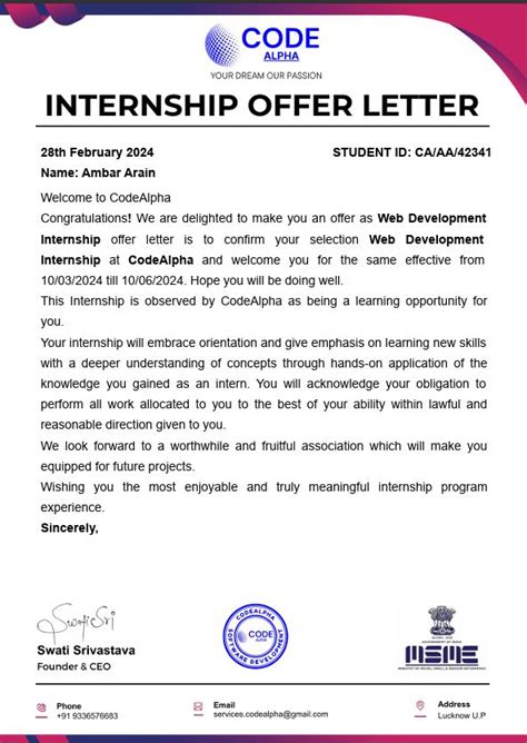 Ambar Arain On Linkedin Codealpha Webdevelopment Internship