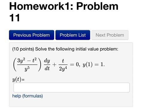 Solved 10 Points Solve The Following Initial Value