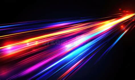 Abstract Neon Light Streaks Curved In Dynamic Motion Stock Illustration Illustration Of