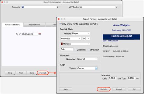 Print Formatting Resetting Default Report Fonts