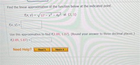 Solved Find The Linear Approximation Of The Function Below Chegg