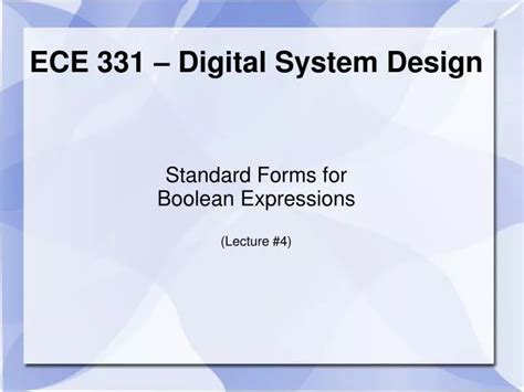 ppt ece 331 digital system design powerpoint presentation free