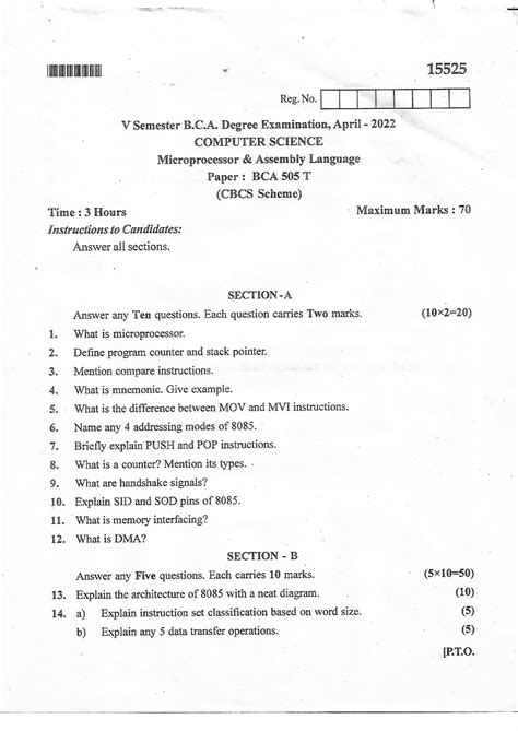 Microprocessor And Assembly Language Bachelor Of Computer Applications Studocu