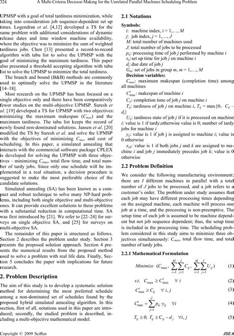 a multi criteria decision making for the unrelated parallel machines