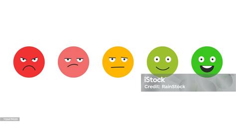 만족도 평가 감정의 형태로 의견입니다 우수한 좋은 보통 나쁜 끔찍한입니다 벡터 그림을 흰색 배경에 고립입니다 고객에 대한 스톡 벡터 아트 및 기타 이미지 Istock
