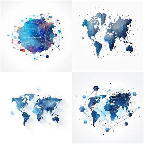 premium vector geometric vector global connectivity on white backgroun