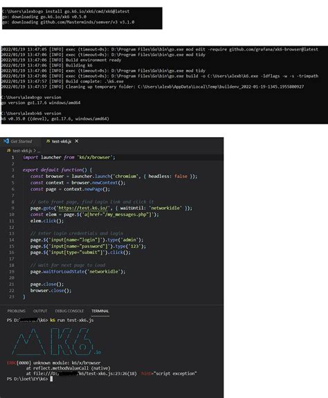 Erro 0000 Unknown Module K6xbrowser K6 Browser Grafana Labs