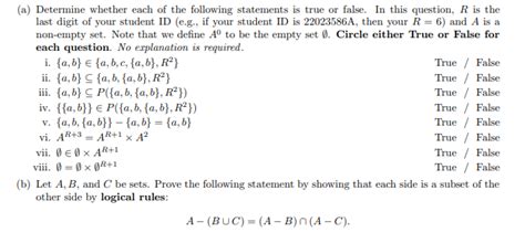 Solved A Determine Whether Each Of The Following Chegg