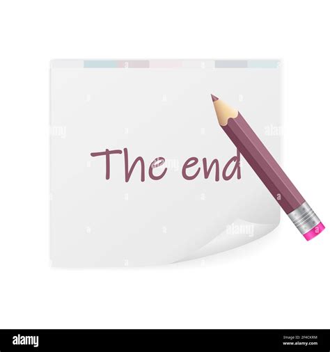 Notepad The End Text On A White Background Vector Illustration Stock Photo Alamy