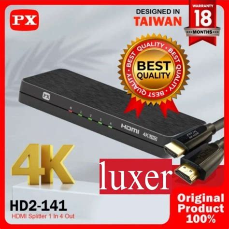 Jual Hdmi Splitter 1 Input 4 Output Full Hd 3d 4k 4 Port Monitor Px Hd2 141 Di Seller Kingyo