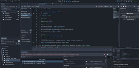 Invalid Type In Function Applyknockback In Base Node2d Gungd