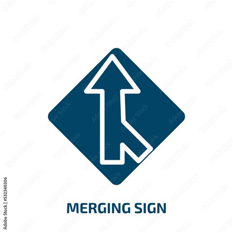 Merging Sign Icon From Traffic Signs Collection Filled Merging Sign