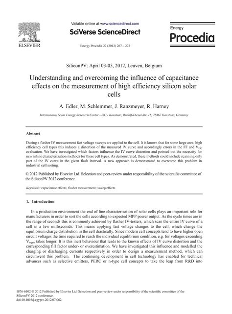Solution Understanding And Overcoming The Influence Of Capacitance