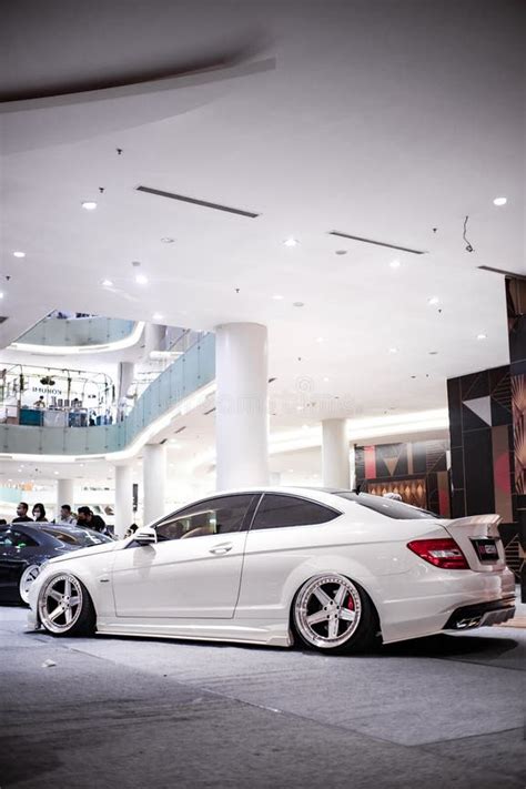 Stanced Mercedes Benz C 250 Coupe In Car Modification Show Editorial