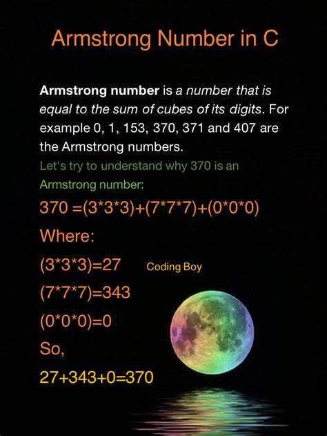 Coding Boy What Is Armstrong Number In C 🌟 😊😊