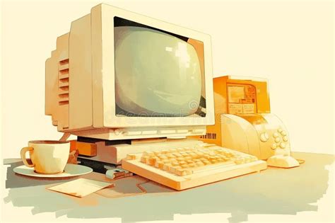 Nostalgic Vibes With A Vintage Computer Setup Complete With A Crt